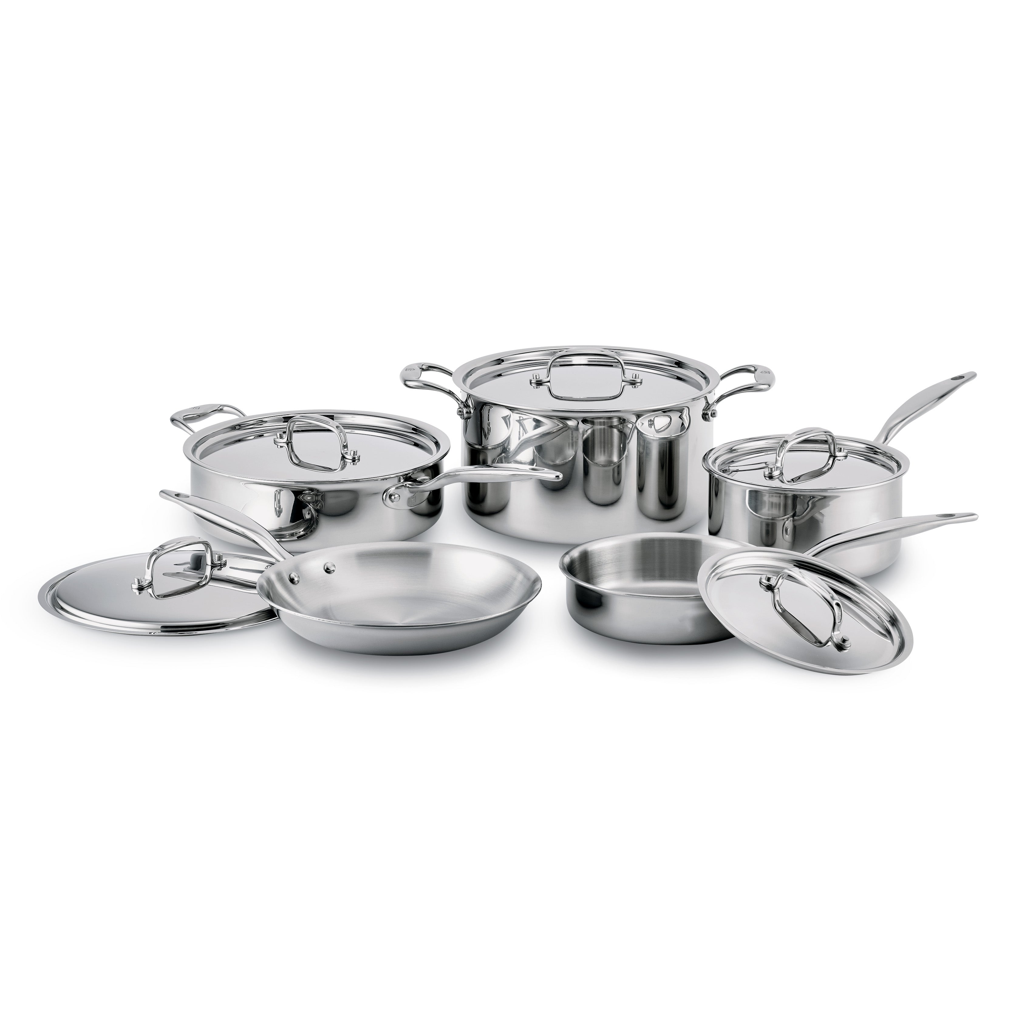 Heritage Steel Titanium Series 10 Piece Cookware Set, 5-Ply Clad ...